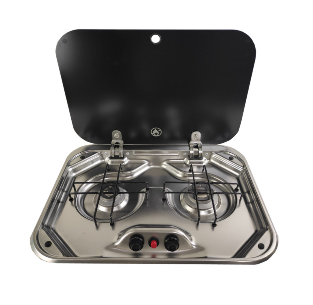 Euro-Grand Caravan 2 Burner LPG Gas Stove Hob With Glass Lid GR-587 ...