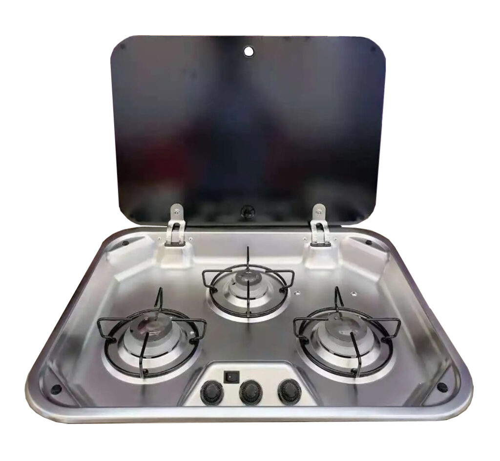 Euro-Grand Caravan 3 Burner LPG Gas Stove Hob With Glass Lid GR-888 ...